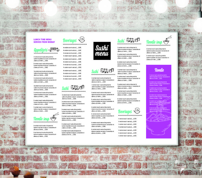 Wall Menus - Heatherbank Print